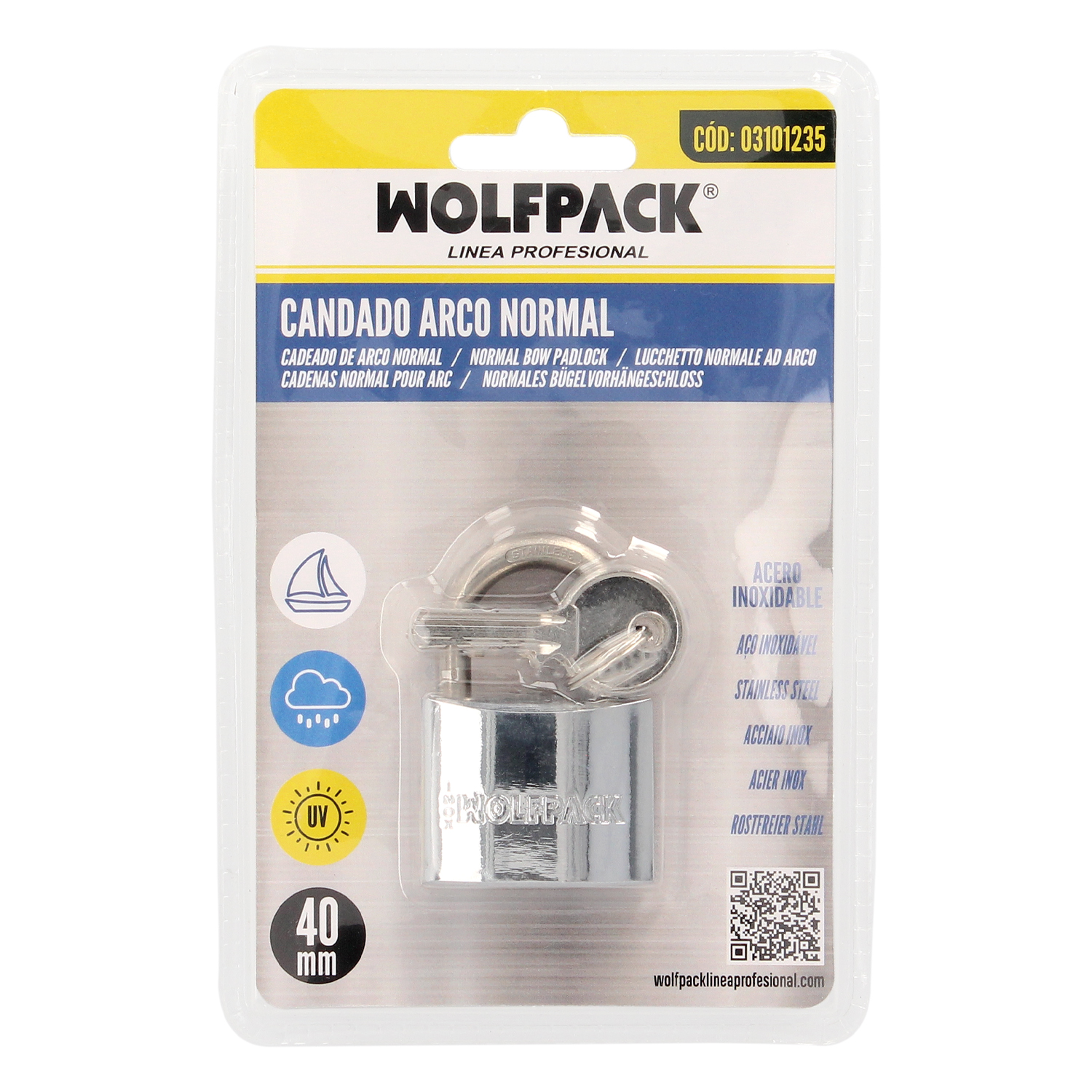 Candado Inoxidable Arco Normal 40mm. - BigMat Mijas